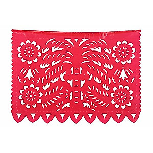 Paper Full of Wishes Festival Mexicano Large Plastic Papel Picado Banner, 9 Multi-Colored Panels 15 feet Long