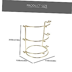 Cabilock 3pcs Three-Tier Towers Alloy Golden Girls Holder Tree Headband Holders Ties Organizer Women Band Necklace Head and Bride Hoop Storage Accessories Stand Supplies Gifts Layer for