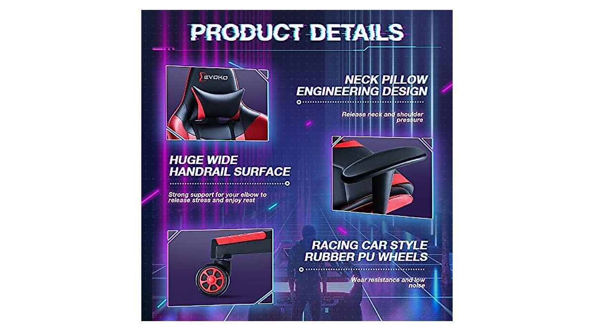 Devoko Ergonomic Gaming Chair - Adjustable High Back PC Chair