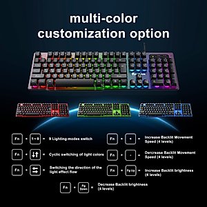 HAJAAN HC410-G Wired RGB Gaming Keyboard and Mouse Combo, with Multimedia and Anti-Ghosting Capability Keys, Upto 3200DPI Gaming Mouse for Windows PC Gamers- Black