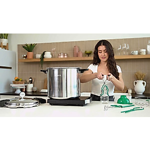 24qt Pressure Canner and Cooker Kit | Complete 7pc Canning Supplies Starter Set | Induction Pot, Gauge, Funnel, Jar Lifter, and Much More | Including Built In Safety Features