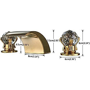 Kitchen Taps Kitchen Tap Faucet Crystal Handle Golden Waterfall Bathroom Faucet Deck Mount Widespread Bathroom Bathtub Sink Faucet Chrome Basin Mixer Tap