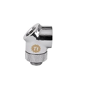 Thermaltake Pacific DIY LCS Chrome G1/4 45 & 90 Degree Adapter Fitting Cooling - CL-W053-CU00SL-A,Silver
