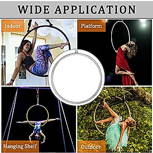 DASKING Aerial Hoop 85cm/90cm Aerial Ring Set Fully Strength Tested 500LBS Single Point Circus Aerial Equipment Yoga Hoop with Accessories and Storage Bag to Carry Yoga Equipment (90CM/25MM)