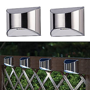 vinmax Outdoor Solar Deck Lights 2pcs with 4 LED Lamp Solar Powered Fence Lights Outdoor Step Stair Lights Garden Lamp Waterproof for Wall Porch Pool Front Door Yard Stairs(Ship from US)