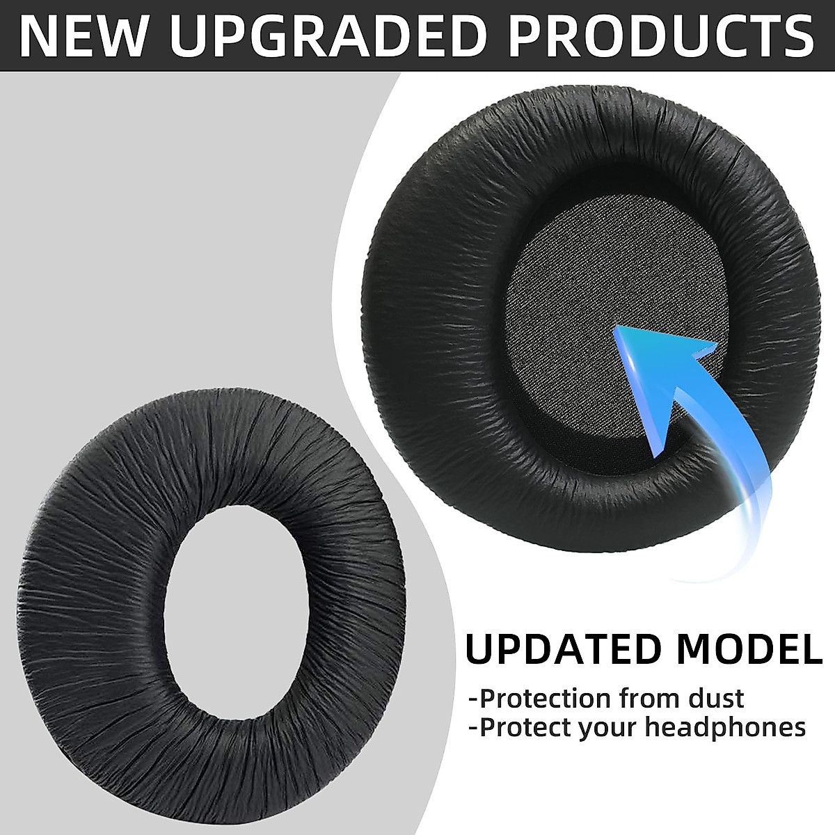 MDR-RF985R Replacement Ear Pads Cushion Cups Compatible with Sony TMR-RF985R RF985RK MDR-RF970R RF970RK 960R RF925RK RF925R Wireless Headphones, Repair Parts with Soft Leather Surface