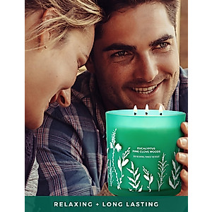 Eucalyptus Pine Clove Balsam Candle 3 Wick - Christmas Tree Scented Candle - Natural Soy Candle for Home Scented 14.5 Oz - Winter Holiday Candle Gift, Aromatherapy Stress Relief Candle for Women & Men