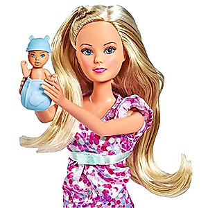 Simba 105733588 - Steffi Love Baby Surprise, Pregnant Doll with Baby Surprise, Boy, Girl, Twins, 3 Assorted Designs, Only One Item Supplied, Over 11 Pieces, 29 cm, from 3 Years