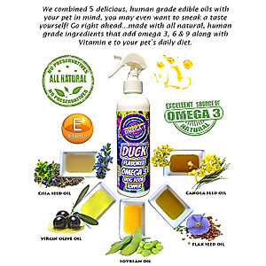 Flavored Sprays Bacon and Duck Flavored Omega 3 Spray. Made in The USA. All Natural Ingredients