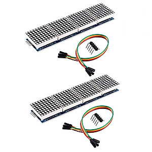 Organizer 2pcs MAX7219 Dot Matrix Module for Arduino Microcontroller 4 in 1 Display with 5pin Line (Green)