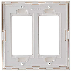 Leviton 80309-SW 2-Gang Decora Plus Wallplate Screwless Snap-On Mount, White