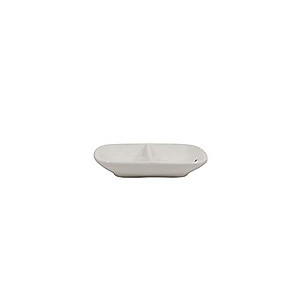 Creative Co-Op Ceramic "Mr. & Mrs." Two Section Dish, White