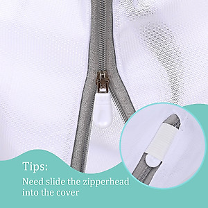 2 Pcs Mesh Laundry Bags for Washing Machine,16 X 20 Inch Fine Mesh Wash Bags with Handle,Side Widening Large Opening Zippered Clothing Washing Bag for Laundry,Blouse,Bra,Hosiery,Stocking,Underwear