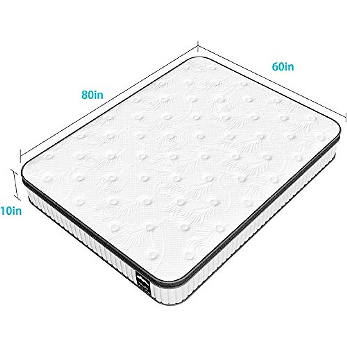 Serweet 10 Inch Memory Foam Hybrid Queen Mattress - Heavier Coils for Durable Support - Pocket Innersprings for Motion Isolation - Pressure Relieving - Medium Firm - Made in North America