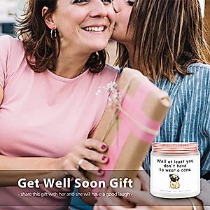 Funny Get Well Soon Gifts for Women or Men, at Least You Don’t Have to Wear A Cone, Wellbeing, Recovery Feel Better Gifts for Friend, Mom, Daughter, Sister, Wife, Girlfriend, Lavender Scented Candle