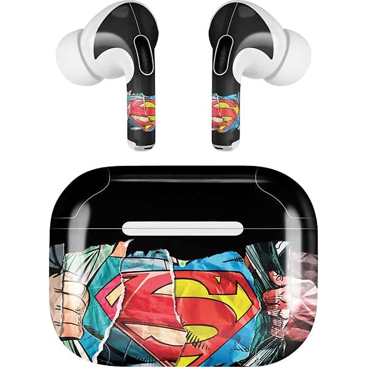 Skinit Decal Audio Skin Compatible with Apple AirPods Pro - Officially Licensed Warner Bros Superman S Shield Design