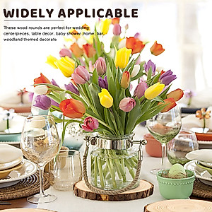 FSWCCK 6 Pack Nature Unfinished Round Wood Slices, 7-8 Inches Wooden Circle, Large Wood Slabs for Weddings Centerpieces Decor and DIY Painting Crafts