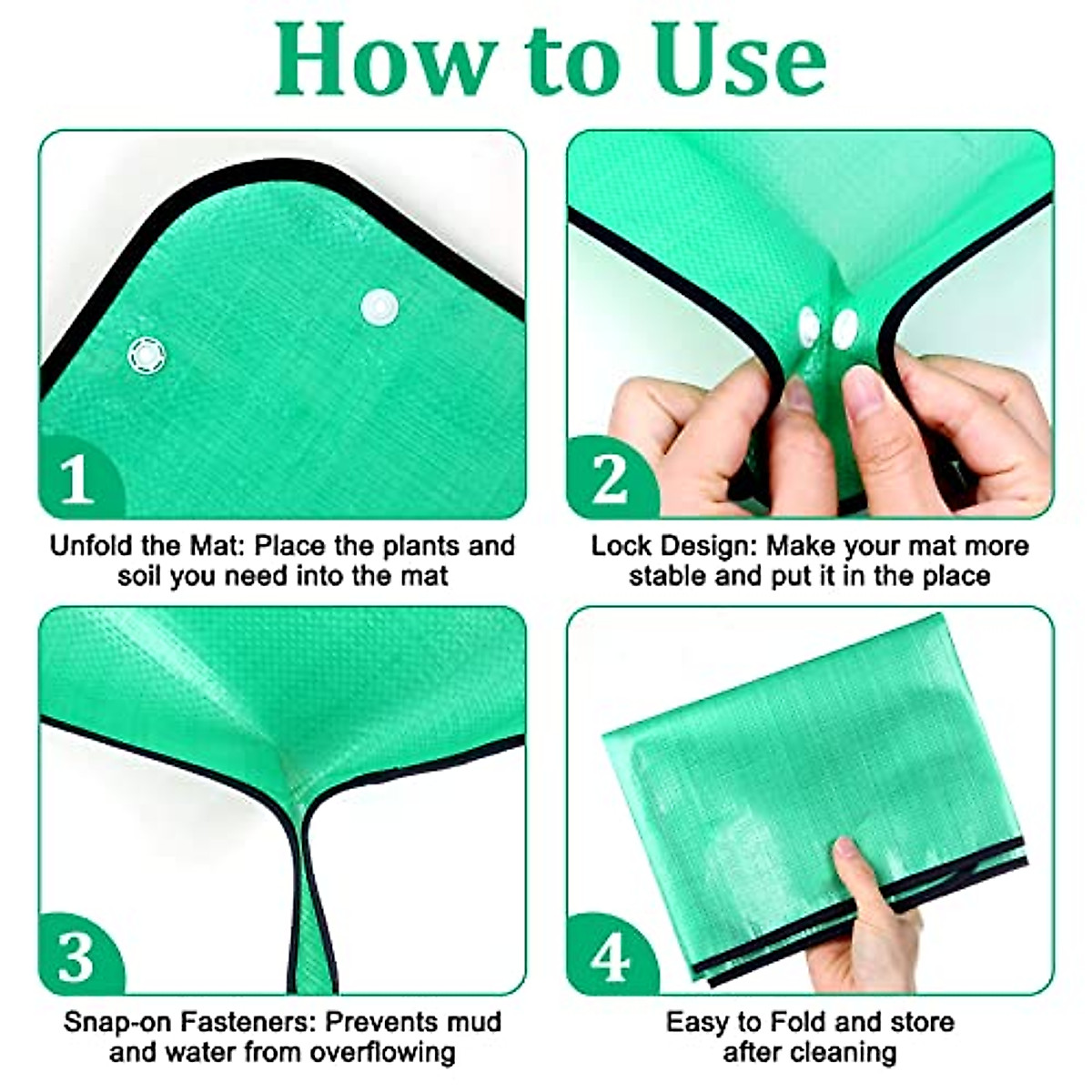Plant Repotting Mat for Garden, 2 Pcs Waterproof Potting Mat Foldable Indoor Plant Mat Portable Square Gardening Mat Potting Tray with 6 Pcs Mini Garden Tools Set for Plant Lovers Gardening Gifts