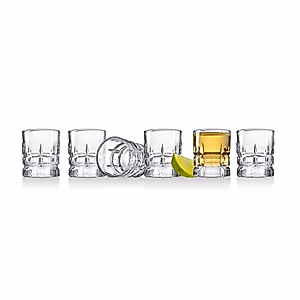 Godinger Shot Glasses Shooters Beverege Drinkware - Crosby Square, 2 oz, Set of 6,
