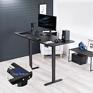 VIVO Electric Height Adjustable 71 x 30 inch Memory Stand Up Desk, Black 30 inch Deep Table Top, Black Dual Motor Frame, Preset Controller, E2B Series, DESK-KIT-E2B7B