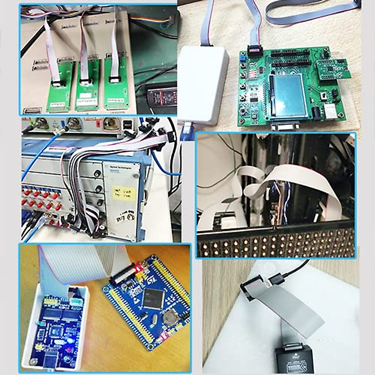 Heyiarbeit 2pcs IDC 16 Pin Connector Gray Wire Flat Ribbon Cable Connector Length 30cm 2.54mm Pitch