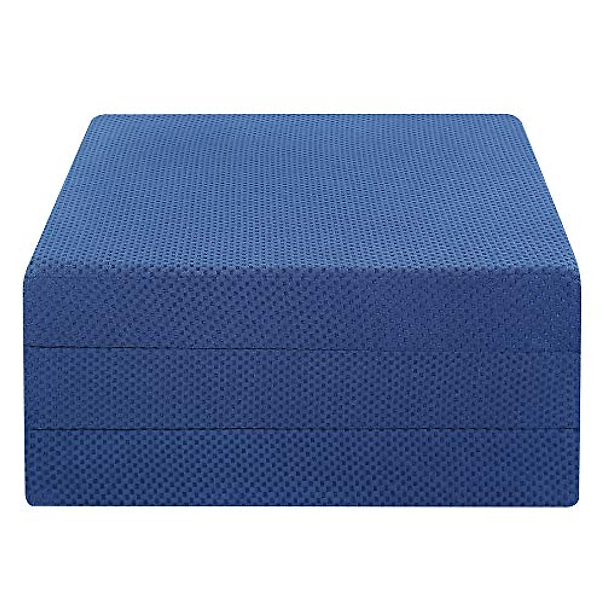 PrimaSleep 4 Inch Tri-Fold Topper, Guest Bed, Floor Mat,Blue,(Single)