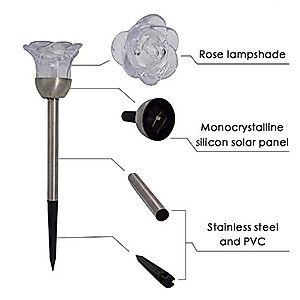 ZXY-NAN Solar Lawn Home Garden Light Solar Waterproof Light LED Outdoor Decorative Light Floor Lamp Outdoor Rose Light