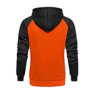 Mens Hoodies, Black Hoodie Men Men's Hoodies And Blue Hoodies With Designs Street Man Loose Blank Fleece Sweater Large Long Sleeve Hoodie Grey Oversized Sweater Zip Up Heavy Duty (L, Orange)