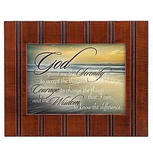 Serenity Prayer Ocean Waves 8x10 Woodgrain Framed Art Wall Plaque Sign