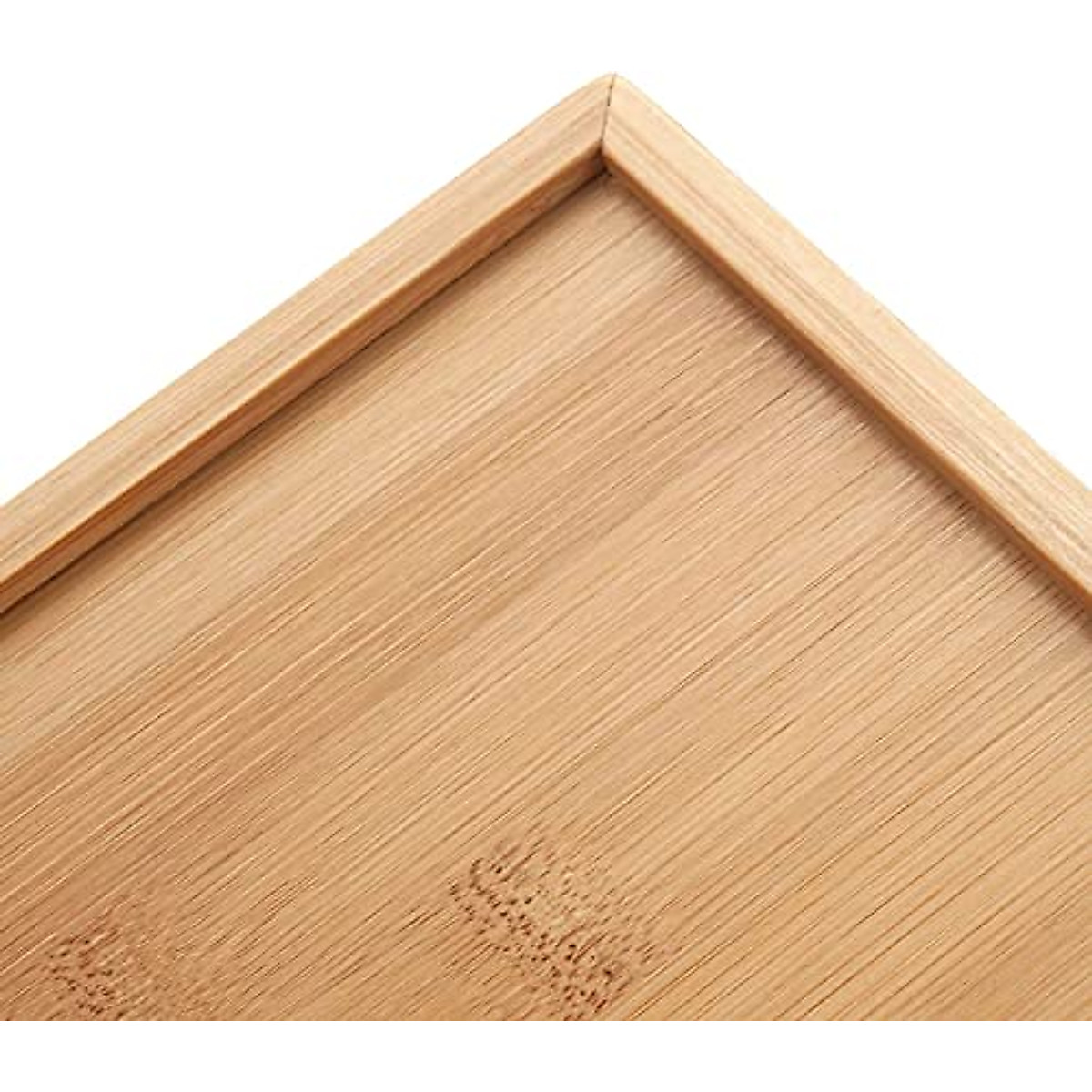 Bamboo Tray, Bathroom Vanity Tray, Wood Counter Tray, Natural Wooden Basket Tray Organizer for Bathroom/Kitchen Countertop, Set of 3