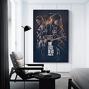BUJIAN Last of Us Part 2 Canvas Art Poster and Wall Art Picture Print Modern Family Bedroom Decor Posters 12x18inch(30x45cm)