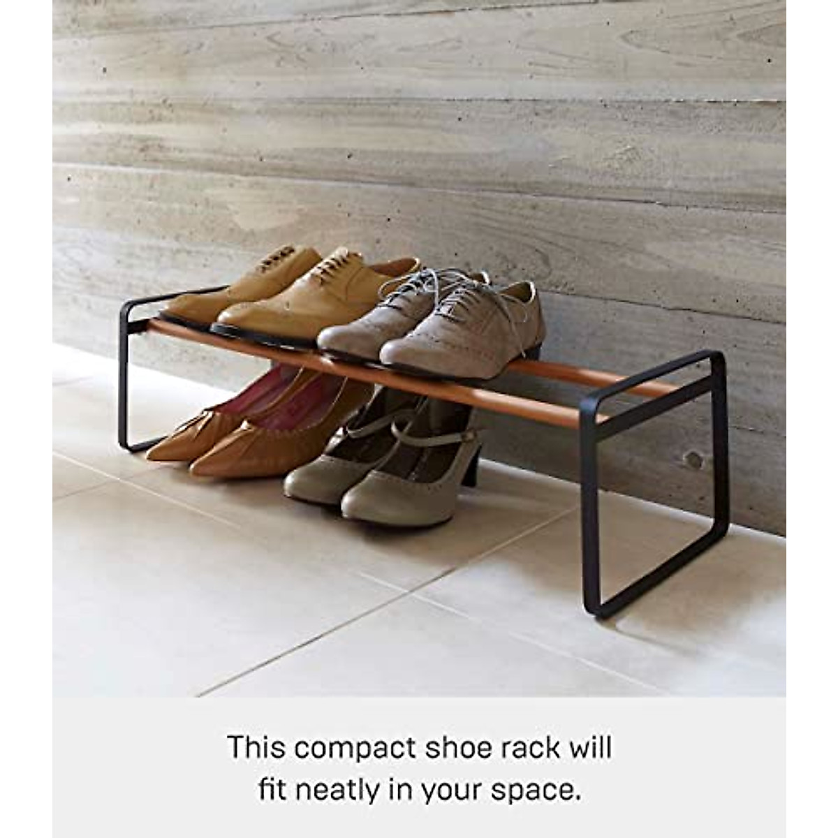 Yamazaki Stackable Home Steel | Shoe Rack, One Size, Black