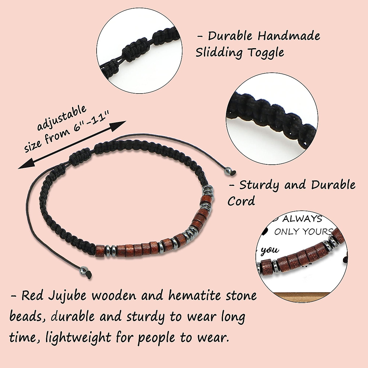 JoycuFF To My Soul Sister Bracelets from Sister Birthday Mother's Day Thanksgiving Day Christmas Gifts for Best Friend Morse Code Bracelets for Women Bff