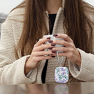 V.R.HOPE Compatible with AirPods 3rd Generation Case for Women Girls, Clear Flower AirPods 3 Case Cover with Keychain Hard Cute Skin for Apple Air Pods Gen 3, Butterfly