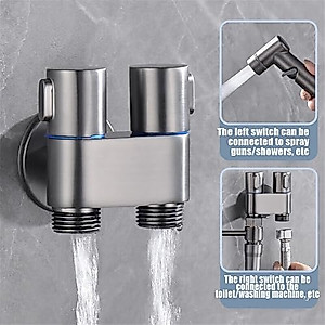 Handheld Toilet Bidet Sprayer for Toilet-Adjustable Water Pressure Control with Bidet Hose for Feminine Wash, Stainless Steel Brushed Nickel Cloth Diaper for Baby Wash(Gray)