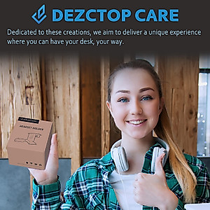 DEZCTOP Headphone Stand Holder Under Desk, PC Gaming Headset Hanger Mount, Earphone Stand Accessories, Headset Hook Holder for All Over Ear Headphone, for All Gamer Headset and Table Boards, Black