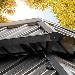 SUNSHINE VALLEY 10x12' Hardtop Gazebo Outdoor Aluminum Frame Gazebo with Netting and Curtain,Heavy-duty Sunshade Roof Blocking Rain,for Garden, Terrace,Patios,Lawns.