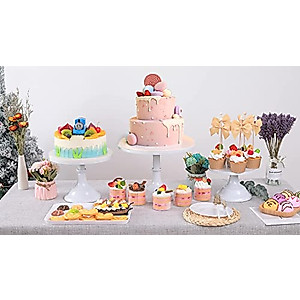 3 Pcs Cake Stand, Cake Pop Stand Set of Disc Diameter 8" 10" 12", Tall Cake Stands for Dessert Table, Perfect Display for Wedding, Party, Birthday, Baby Shower, Decorations (White)