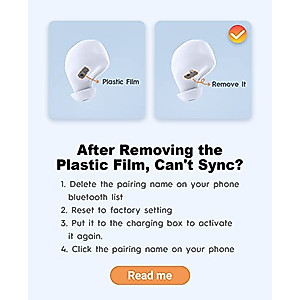 Tecno True Wireless Earbuds Noise Cancelling, Wireless Bluetooth Headphone with Microphone, Wireless in Ear Earbuds with Charging Case, Touch Control Waterproof with Mic Deep Bass for Sport White, H2