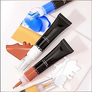 Jutqut White Foundation, Foundation Mixing Pigment, Smooth and Light Liquid Foundation, Blends Easily with Foundation, Deep to Shallow, 0.67oz (White)