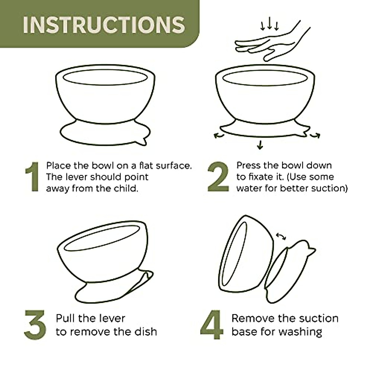 Nutrichef Baby and Toddler, 3 Compartment Plate, Bowl, and Spoon Feeding Set- Silicon Suction, Non-Toxic All Natural Bamboo Baby Food Plate with Silicon Bib