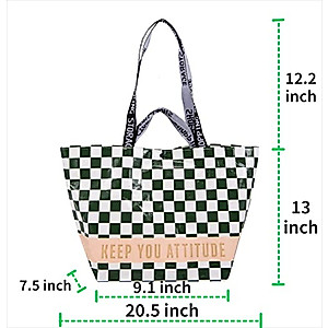 AMEIP Reusable Grocery Bags Foldable, 4 Pack Heavy Duty Large Shopping Cart Totes Portable Waterproof Bag Maximum 50 lbs with Reinforced Bottom & Handles for Cloth Toy Kitchen Picnic (Plaid)