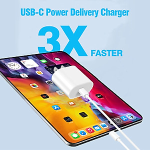 iPad Pro Charger, 20W USB C Charger with 10ft USB C to C Charging Cable for iPad Pro 13/12.9/11 inch, iPad Air 13/11 inch 5/4th Generation, iPad 10, iPad Mini 6