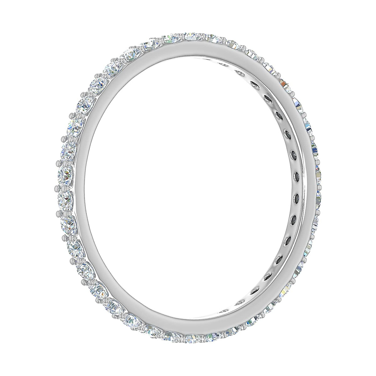 1/2 Carat Diamond Eternity Wedding Band in 14K White Gold (Ring Size 6)