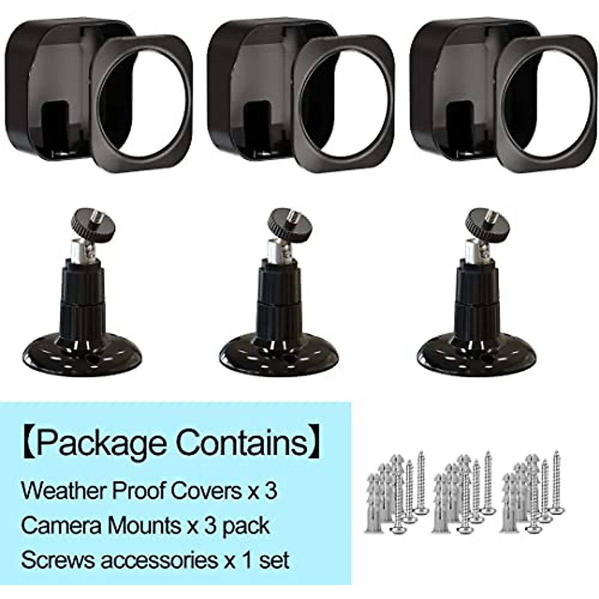 All-New Blink Outdoor Camera Mounts, Weatherproof Protective Cover and 360 Degree Adjustable Mount for Blink Home Security (3 Pack)