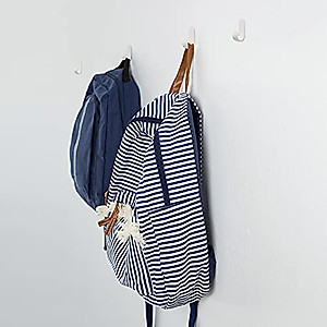 Yulejo Plastic Adhesive Hooks Adhesive White Hooks Wall Hangers Door Hooks for Hanging Towels, Jackets, Kitchenware and Light Strip (40 Pieces)