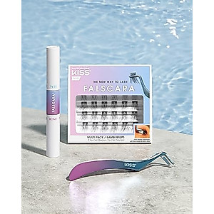 KISS Falscara Multipack False Eyelashes, Lash Clusters, Bambi Wisps', 10mm-12mm-14mm, Includes 24 Assorted Lengths Wisps, Contact Lens Friendly, Easy to Apply, Reusable Strip Lashes