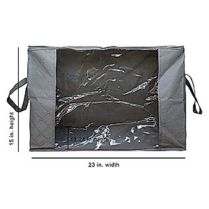 My Home Bedding Away Storage Bag for Blankets, Quilts-15" x 23", Gray