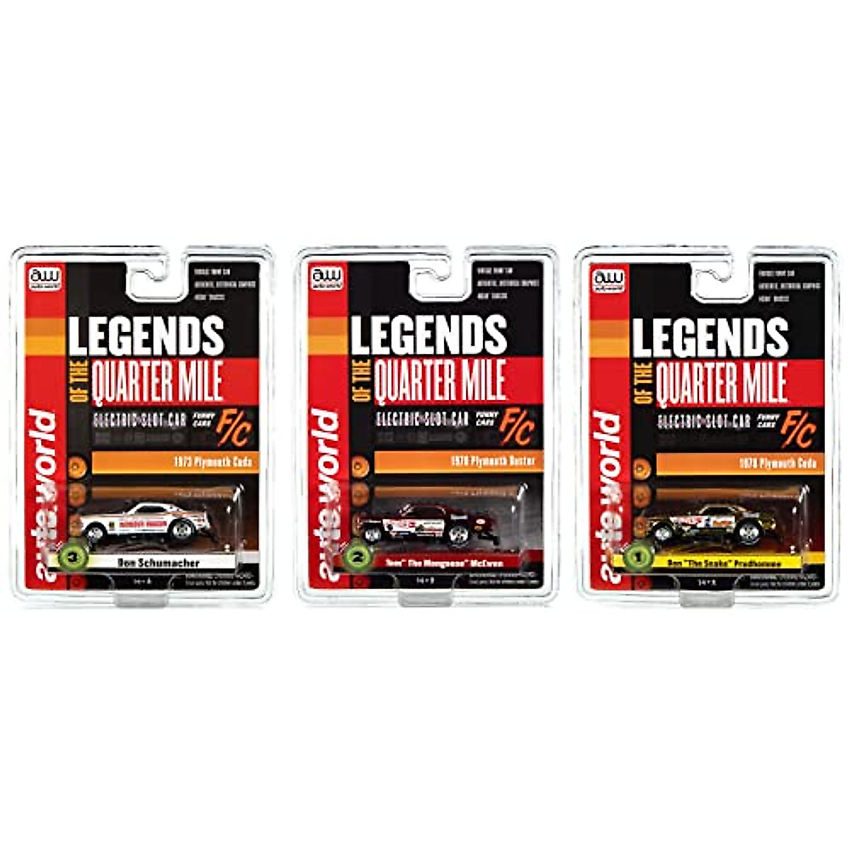 Auto World 4Gear R26 Tom The Mongoose McEwen - 1970 Plymouth Duster HO Scale Slot Car