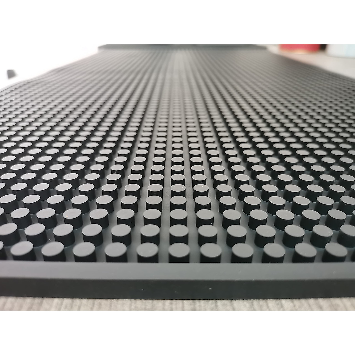 Bar Mat Quality Rubber Barber Service Mat, Black Coffee Bar Mats, Spill Mat for Counter-Top (16''X28'')